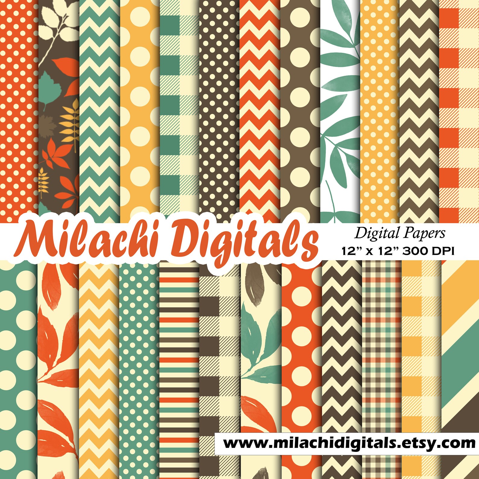 Fall Digital Paper Scrapbook Papers Autumn Digital Paper - Etsy