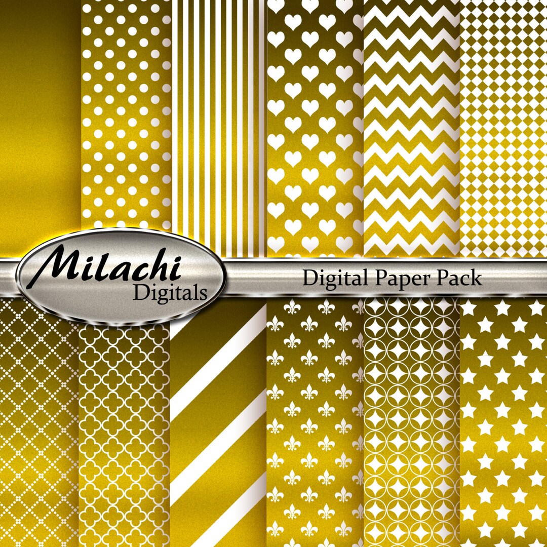 Metallic Gold Digital Paper Pack - Commercial Use - Instant Download ...