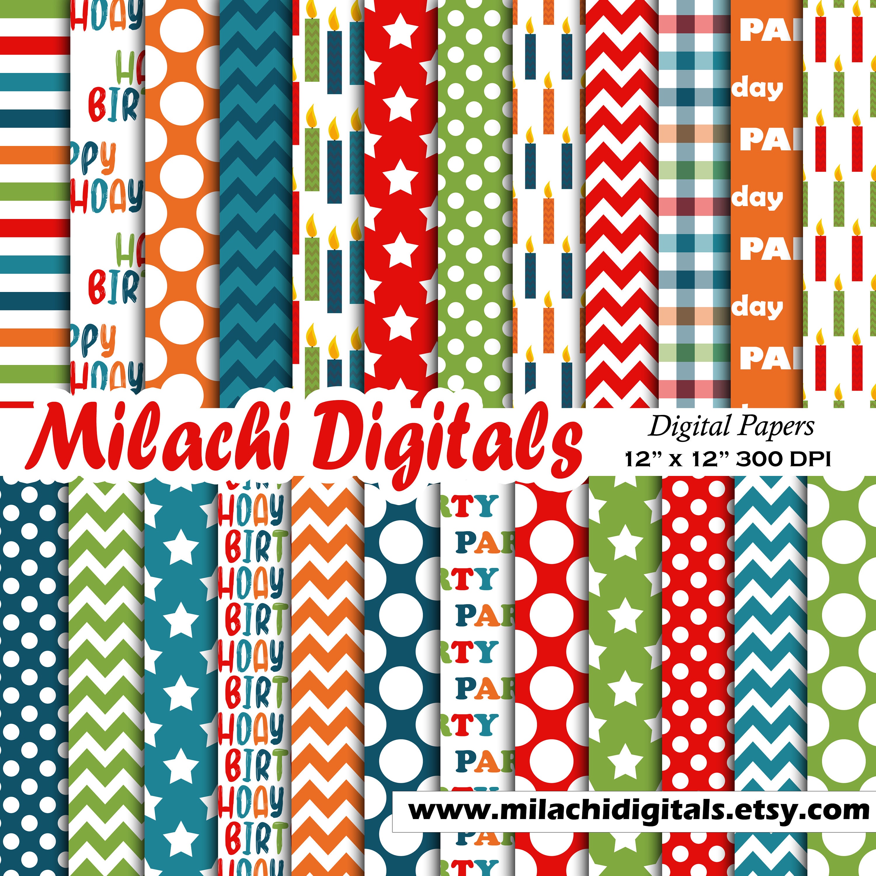 Birthday Scrapbook Paper Designs