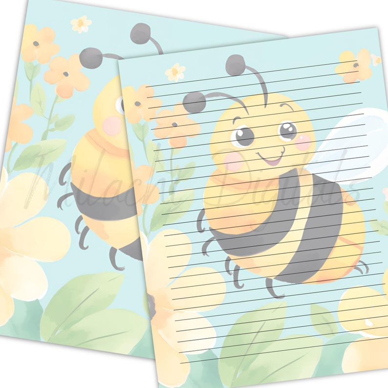 Bumble Bee Stationery Printable, Journal Paper, Letter Writing Paper ...
