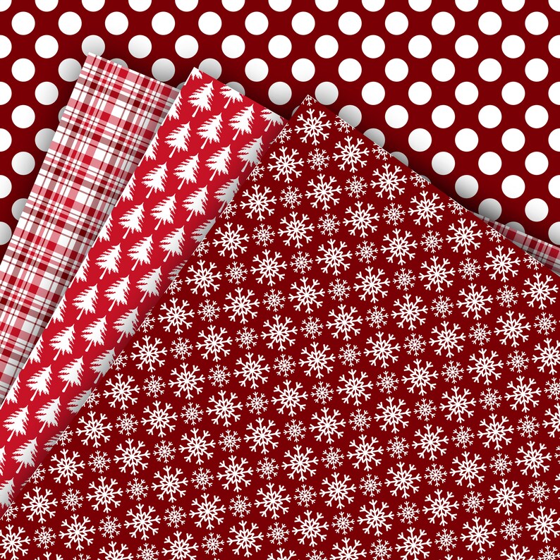 Christmas Digital Paper, Holiday Scrapbook Papers, Snowflake Wallpaper ...