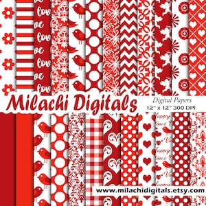 Valentine Digital Paper, Valentine's Day Scrapbook Papers, Cupid ...