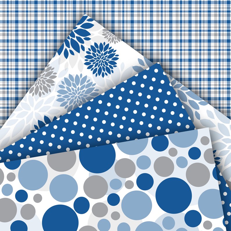 Blue and Gray Digital Paper, Scrapbook Papers, Wallpaper, Digital ...