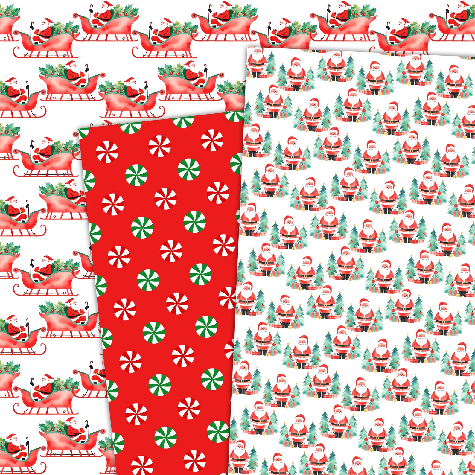 Christmas Digital Paper, Seamless Pattern, 12"x12" Scrapbook Paper ...