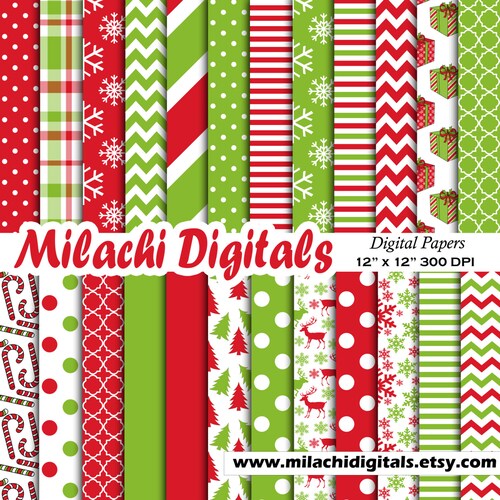 Christmas Digital Paper Holiday Scrapbook Papers Snowflake - Etsy