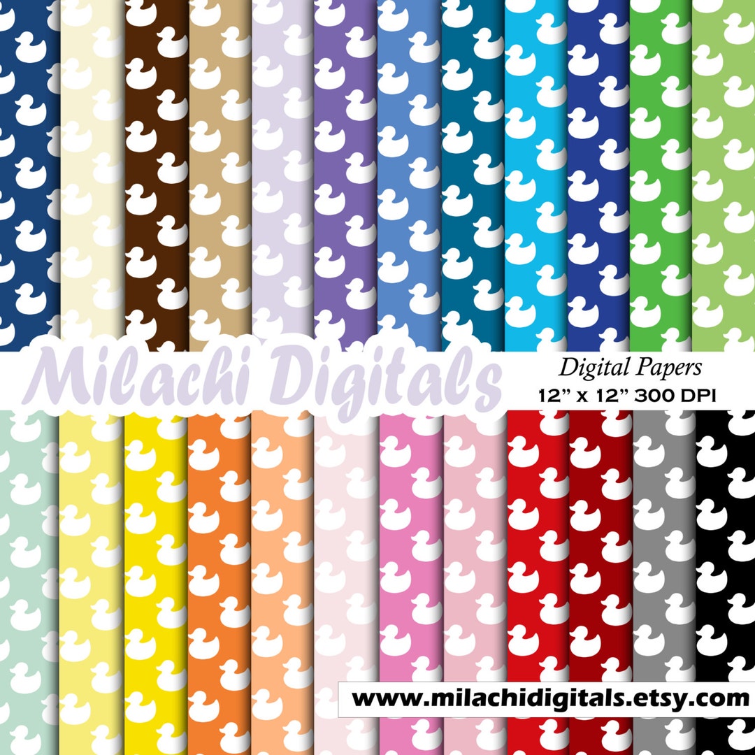 Duck Digital Paper, Baby Shower Scrapbook Papers, Rubber Duck Wallpaper ...