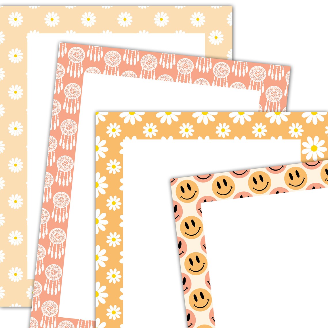 Printable Retro Stationery Letter Paper Groovy Journal Paper 8.5" X 11 ...