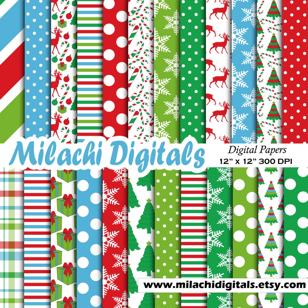 Christmas Digital Paper, Holiday Scrapbook Papers, Snowflake Wallpaper ...