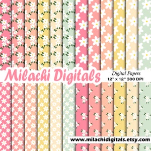 Cherry Blossom Digital Paper, Seamless Backgrounds, Spring Flowers ...