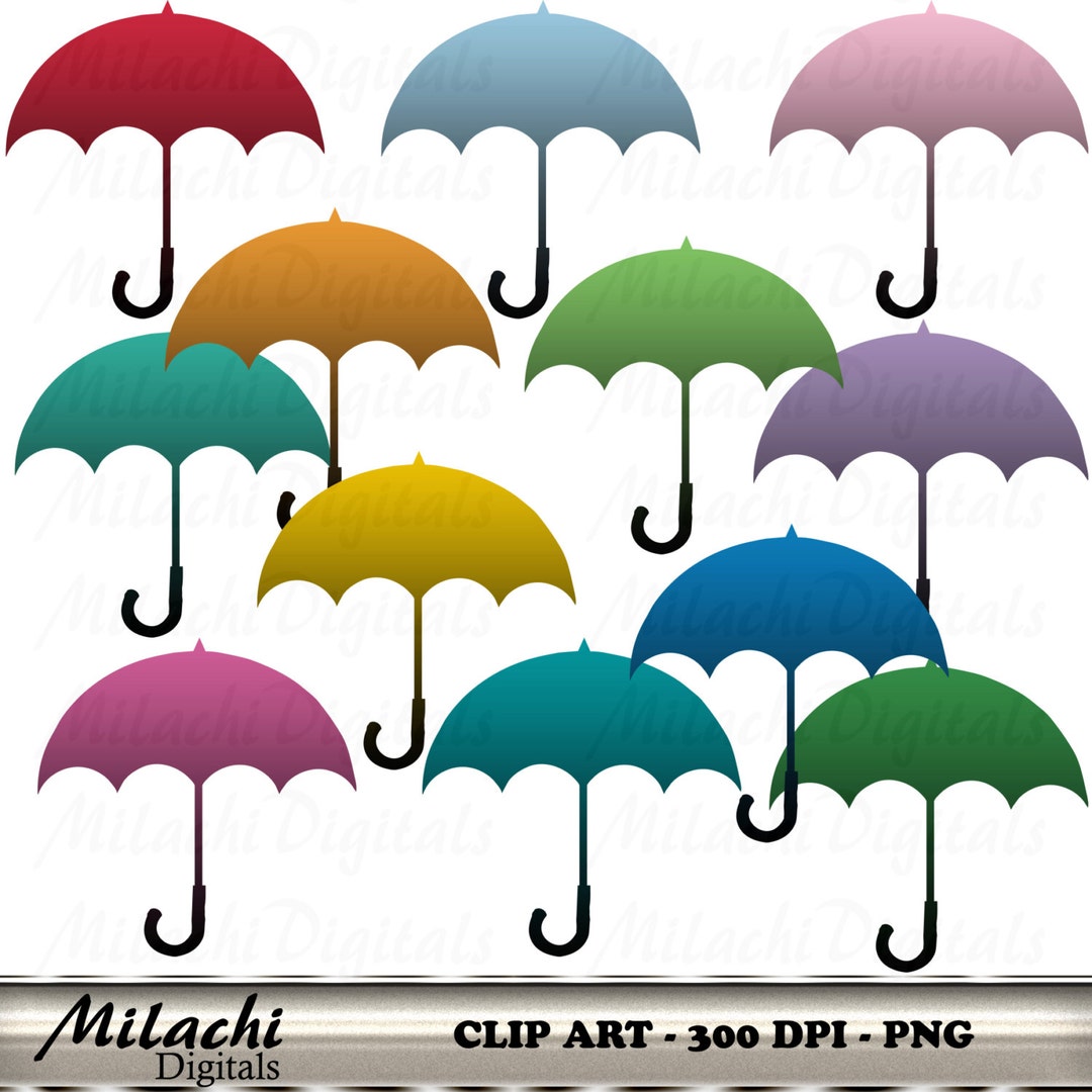 Umbrella Digital Clip Art - Commercial Use - Instant Download - M221 - Etsy