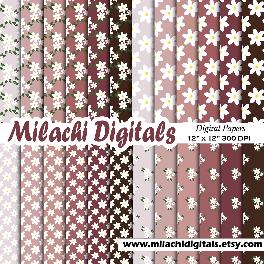 Cherry Blossom Digital Paper, Seamless Backgrounds, Spring Flowers ...