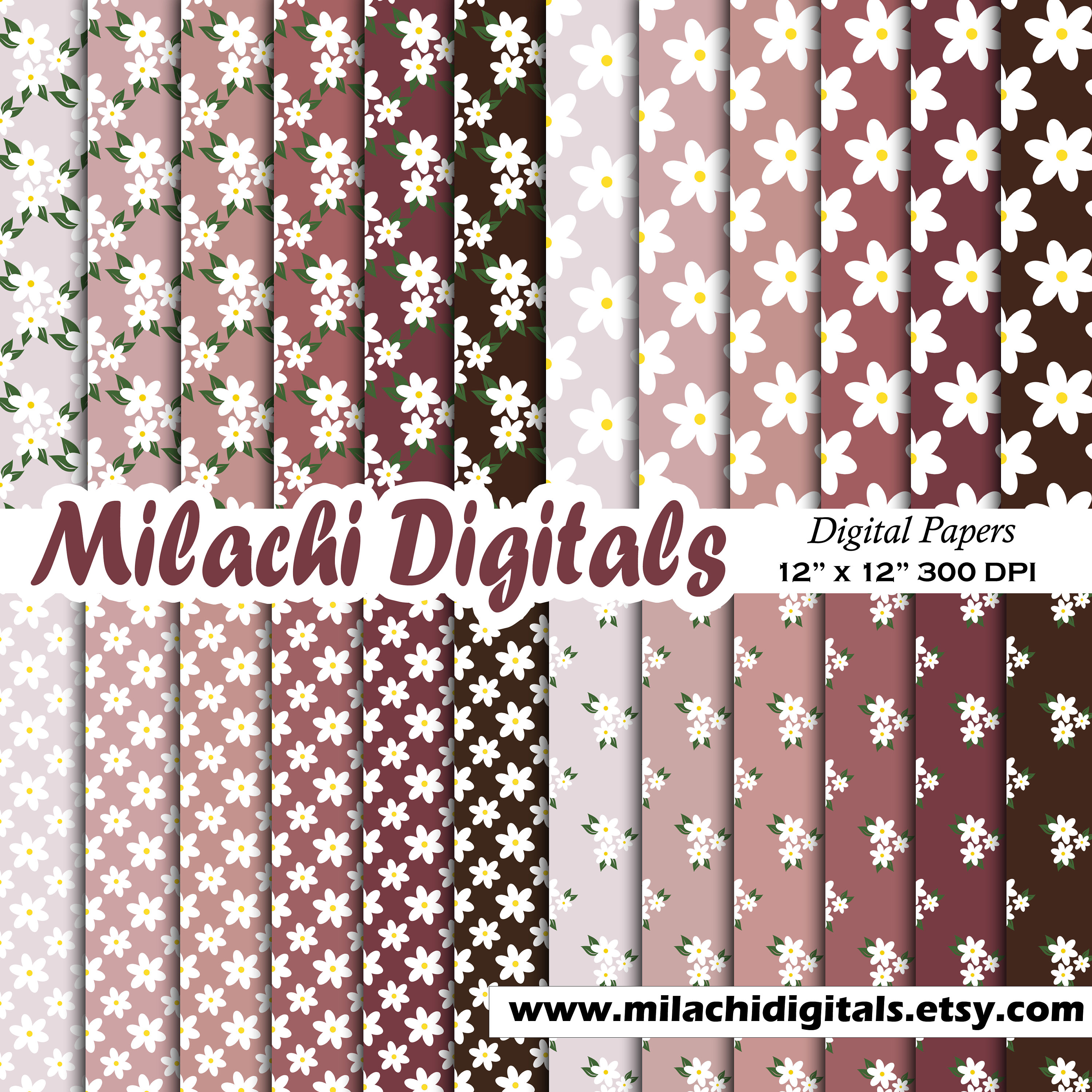 Cherry Blossom Digital Paper, Seamless Backgrounds, Spring Flowers ...
