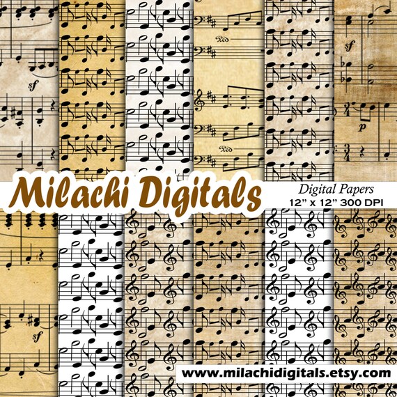Music Digital Paper Music Sheet Paper Scrapbook Paper Music - Etsy Canada