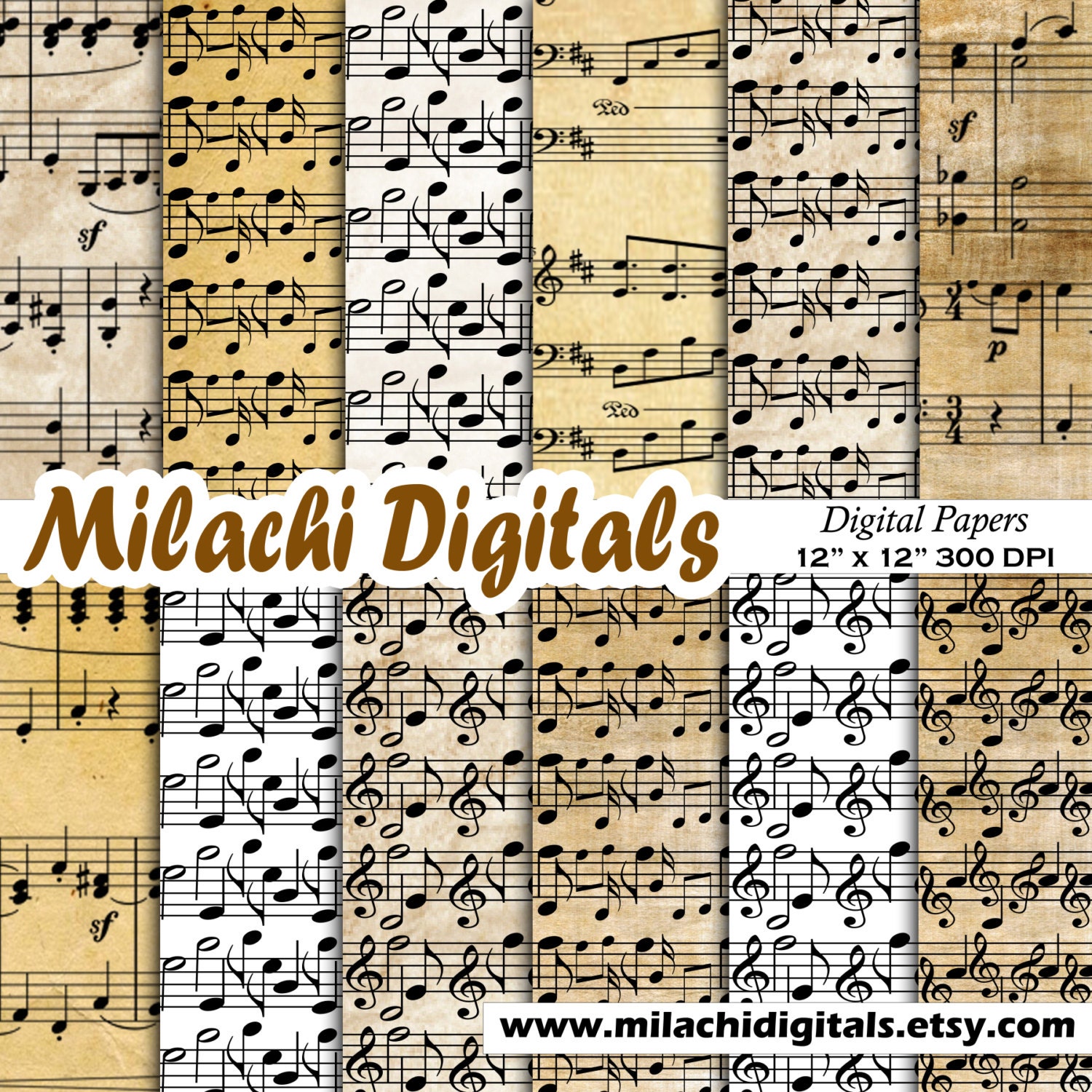 Music Digital Paper Music Sheet Paper Scrapbook Paper Music - Etsy UK