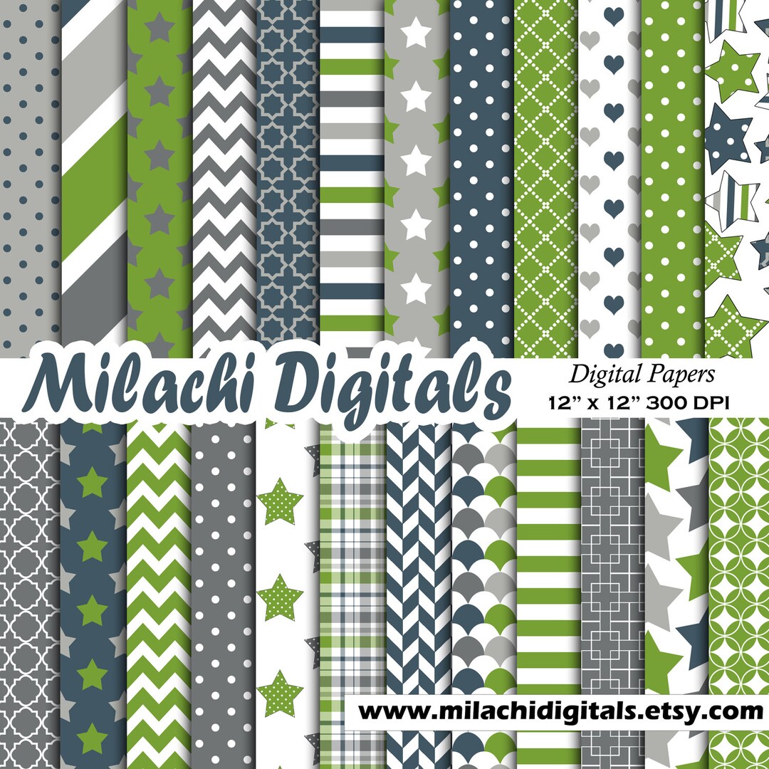 Baby Boy Digital Paper, It's a Boy Scrapbook Papers, Baby Shower ...