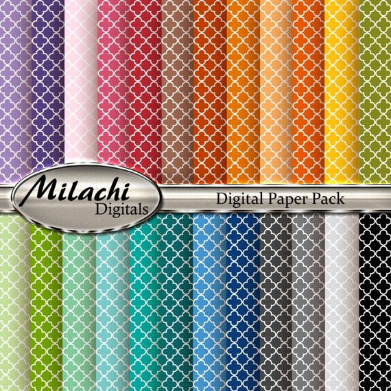 Quatrefoil Digital Paper Pack Commercial Use Instant | Etsy