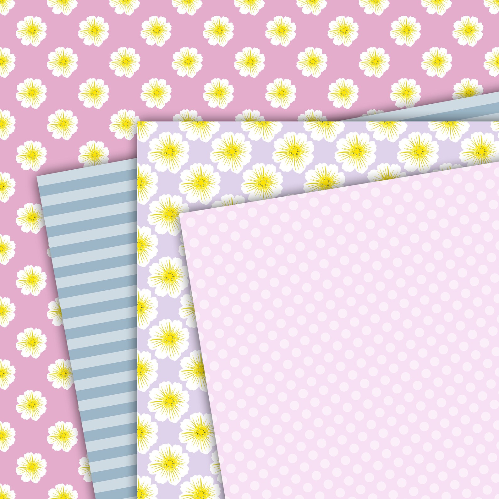Floral Digital Paper Cherry Blossom Scrapbook Paper Floral | Etsy