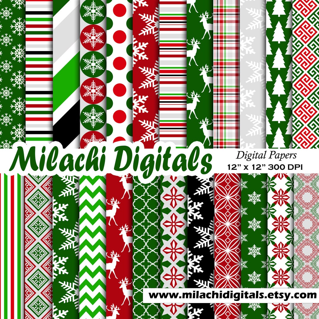 Christmas Digital Paper, Holiday Scrapbook Papers, Snowflake Wallpaper ...