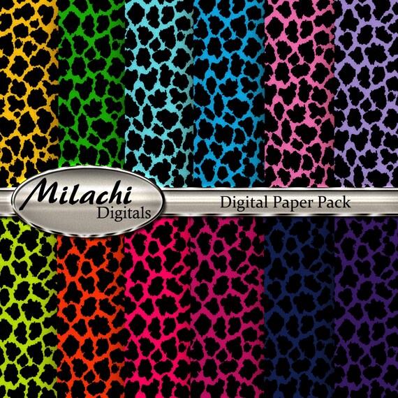 Leopard Print Digital Paper Pack Commercial Use Instant | Etsy
