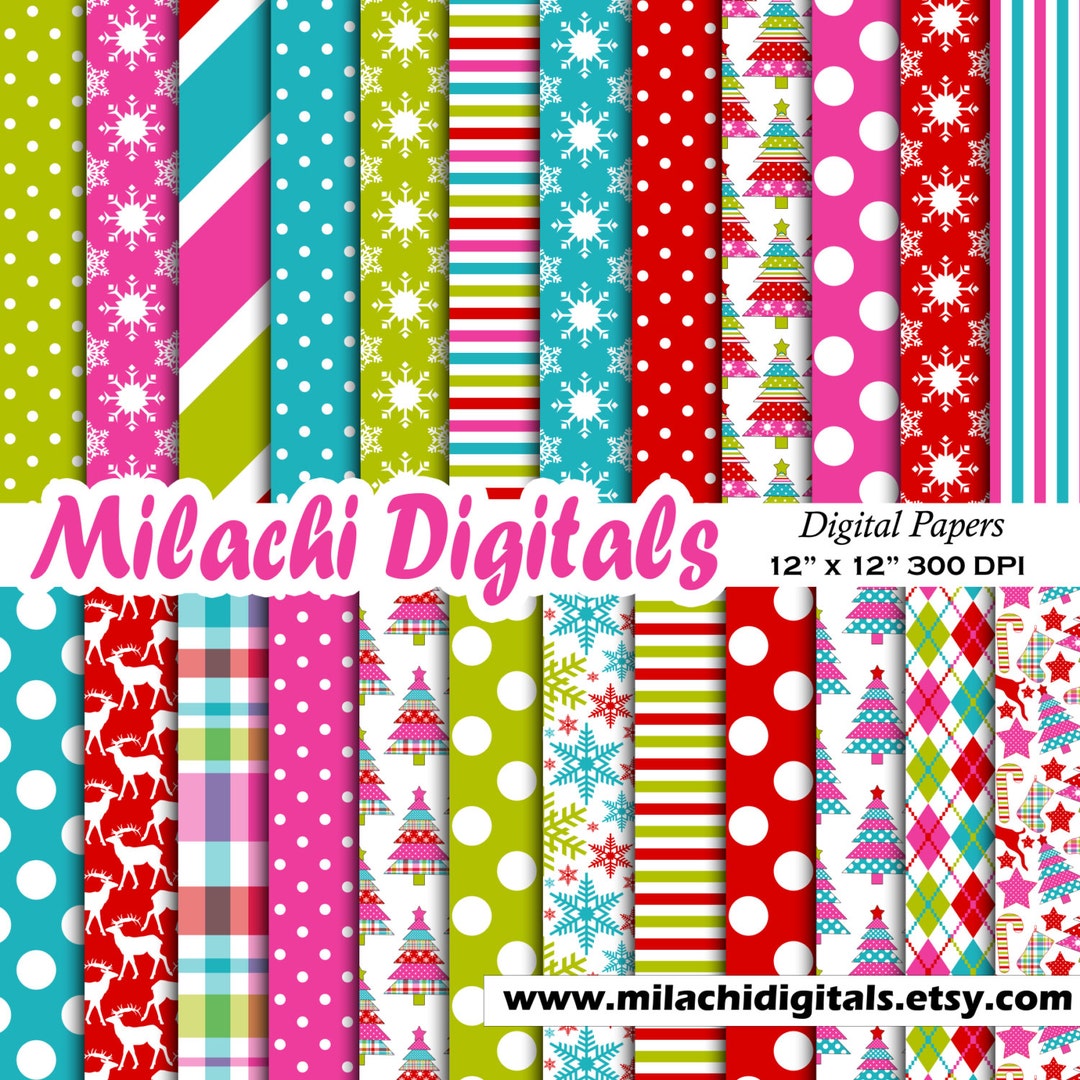 Christmas Digital Paper, Holiday Scrapbook Papers, Snowflake Wallpaper ...