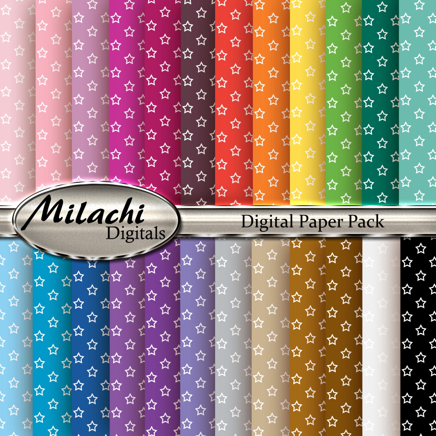 Stars Digital Paper Pack Scrapbook Papers Commercial Use - Etsy