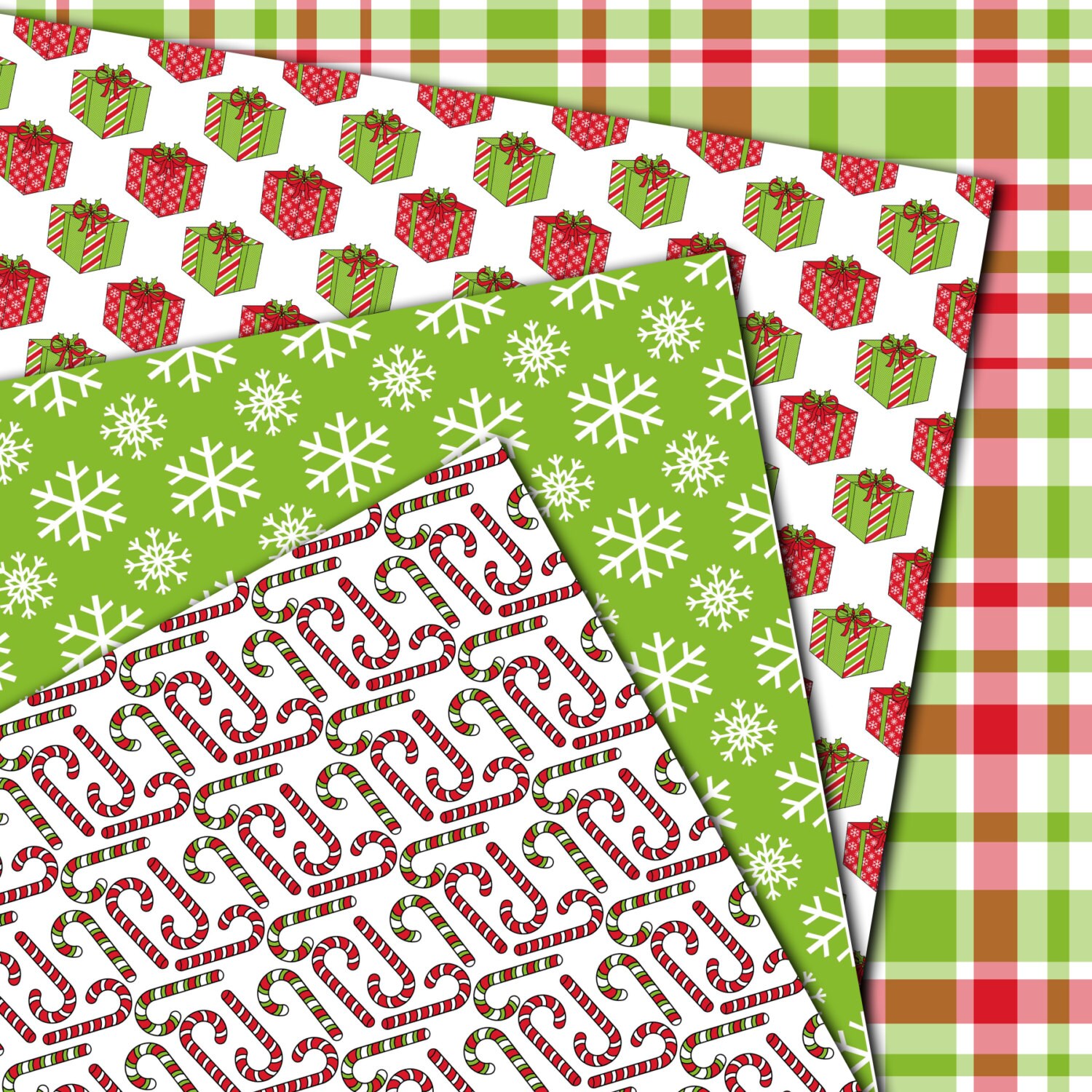 Christmas Digital Paper Holiday Scrapbook Papers Snowflake - Etsy