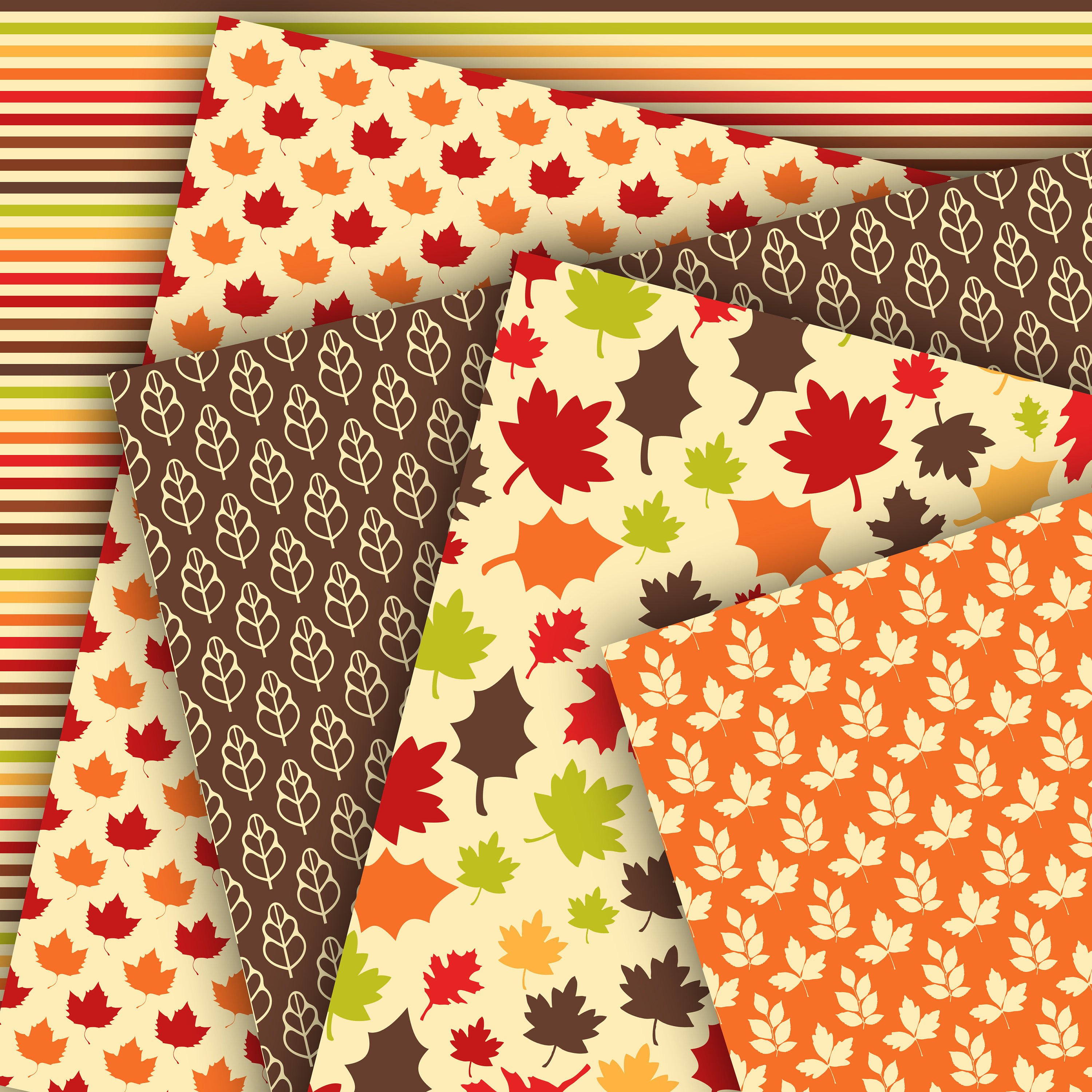 Fall Digital Paper, Thanksgiving Scrapbook Papers, Leaf Wallpaper ...