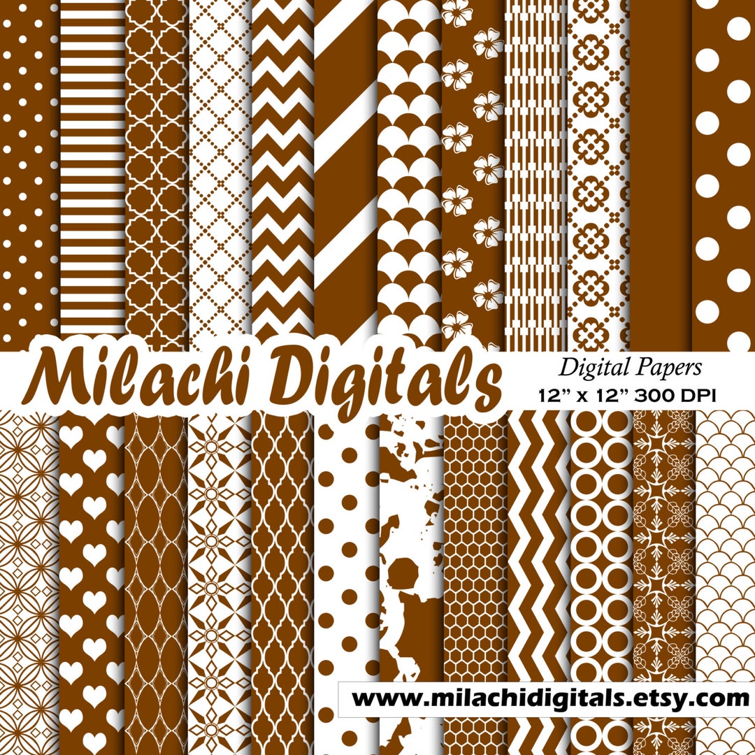 Chocolate Brown Digital Paper, Background, Scrapbook Papers, Stripes ...