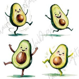 12 PNG Dancing Avocado Clipart, Dancing and Grooving With Joy ...