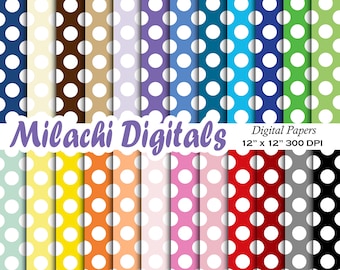 Polka Dot Digital Paper Scrapbook Papers Wallpaper | Etsy