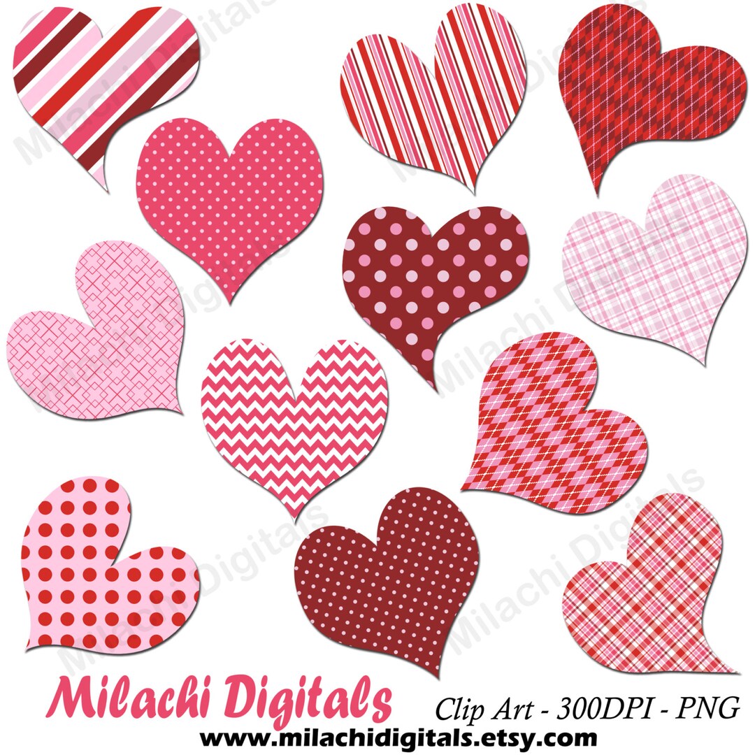 Hearts Clipart, Valentine's Day Clipart, Vector Graphics, Heart Clipart ...