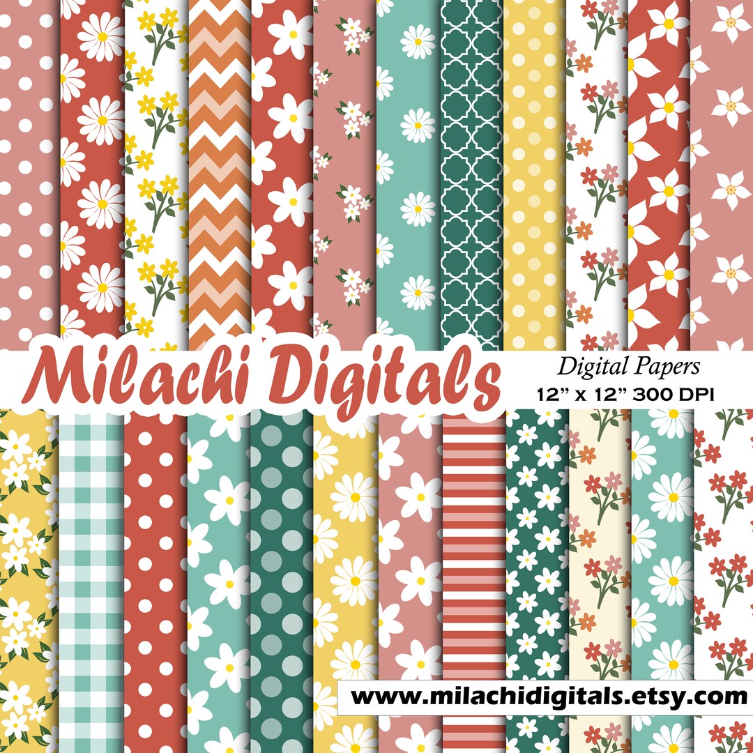 Mother's Day Digital Paper, Seamless Backgrounds, Birthday Scrapbook ...