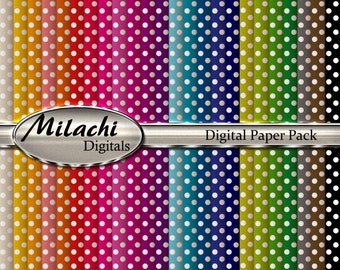 Rainbow Polka Dots Digital Paper Pack Commercial Use - Etsy