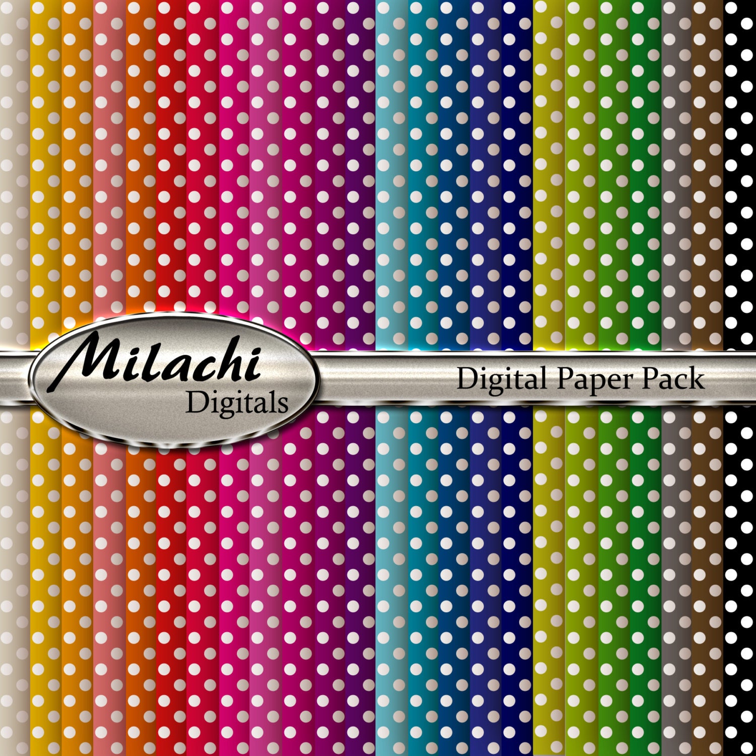 Rainbow Polka Dots Digital Paper Pack Commercial Use - Etsy