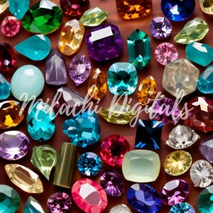Colorful Gemstone Digital Paper, Gemstone Backgrounds, Junk Journal ...