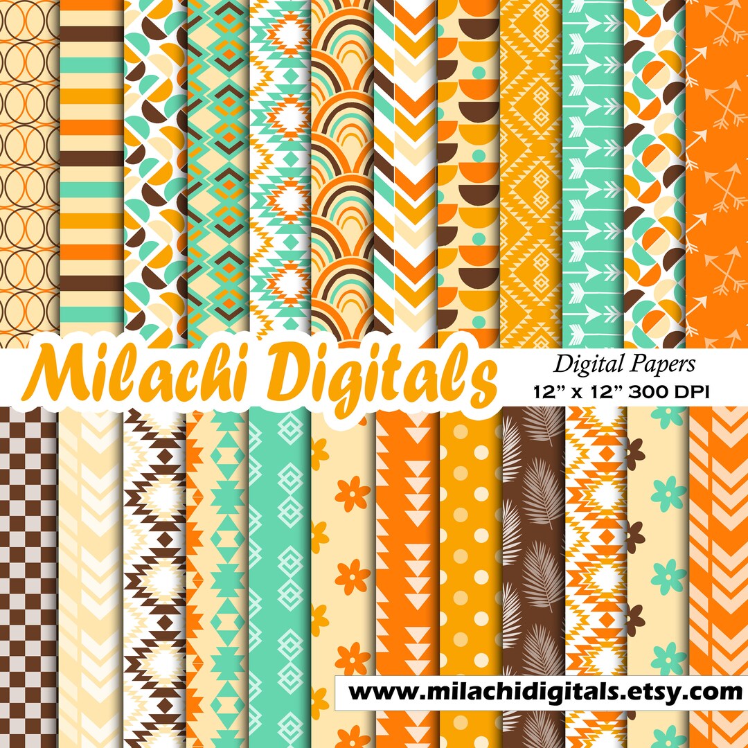 Retro Digital Paper Pack Scrapbook Papers Seamless Patterns Backgrounds ...