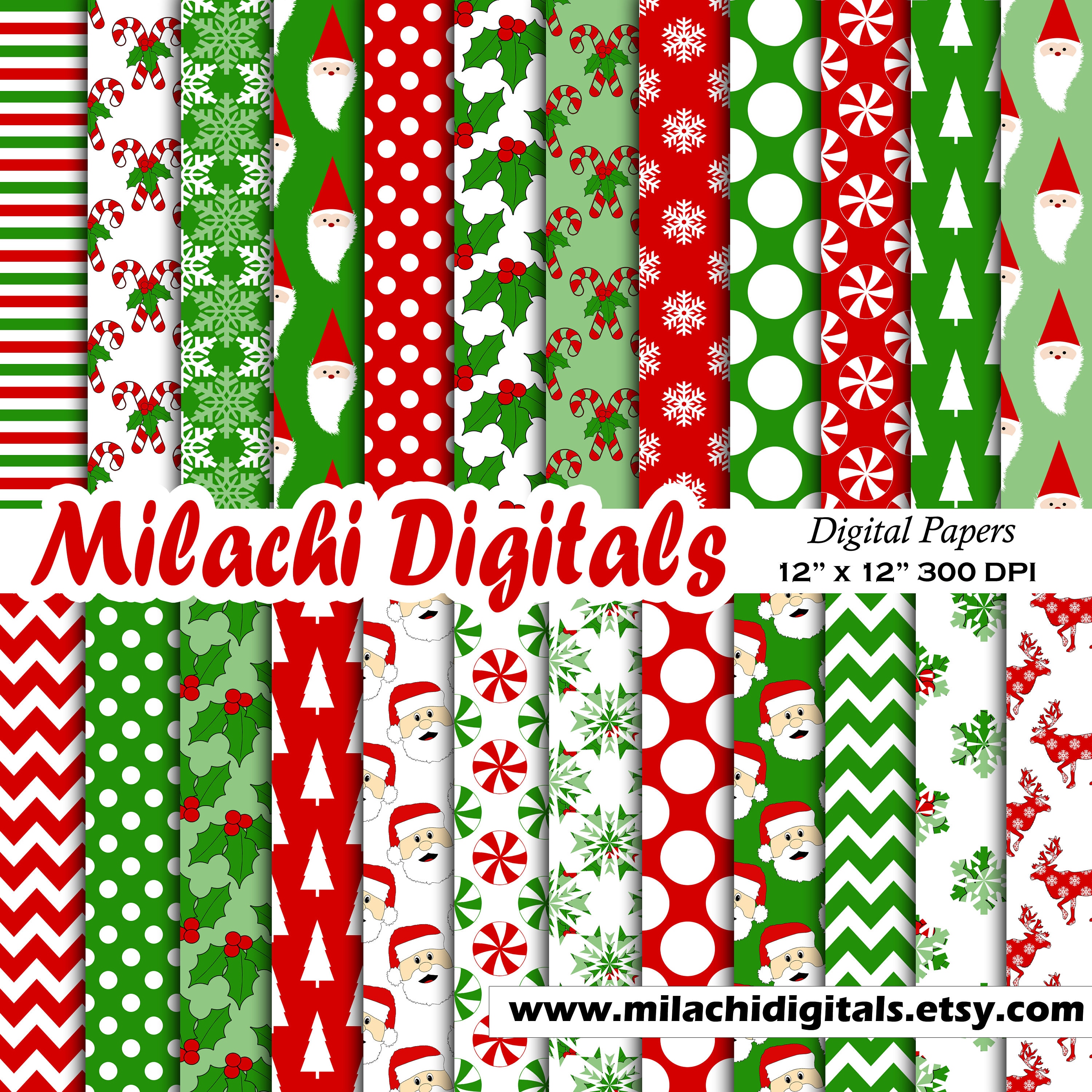 Christmas Digital Paper Christmas Gnome Scrapbook Paper - Etsy