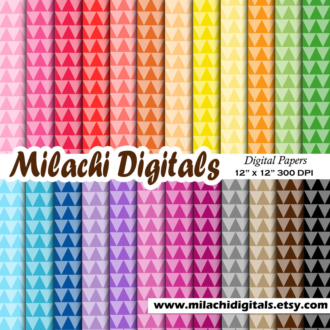 Triangle Digital Paper, Scrapbook Papers, Wallpaper, Geometric ...