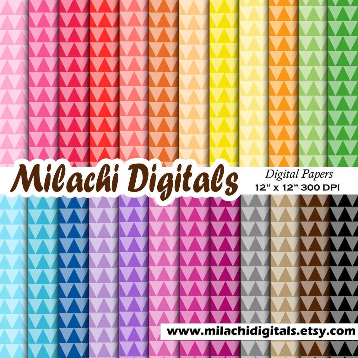 Triangle Digital Paper Scrapbook Papers Wallpaper Geometric - Etsy