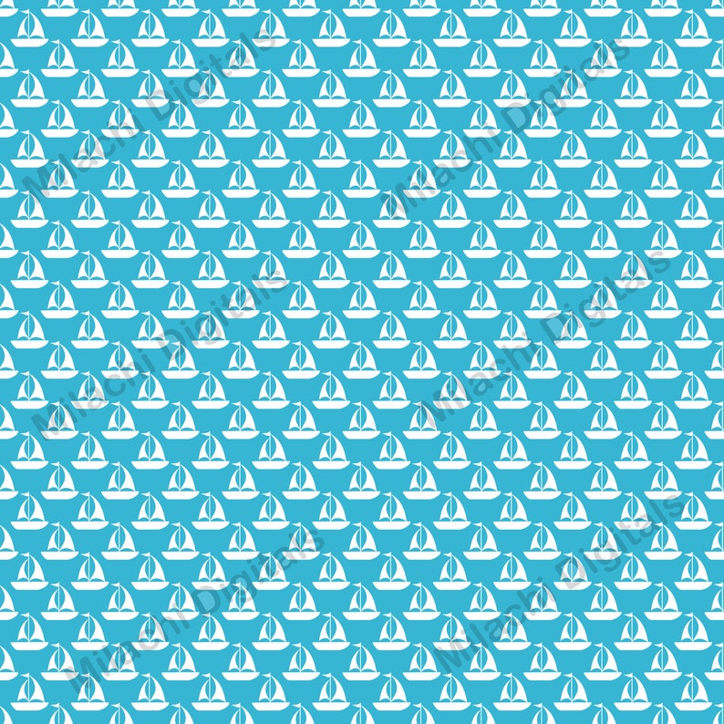 Boat Digital Paper Sailing Scrapbook Papers Nautical | Etsy
