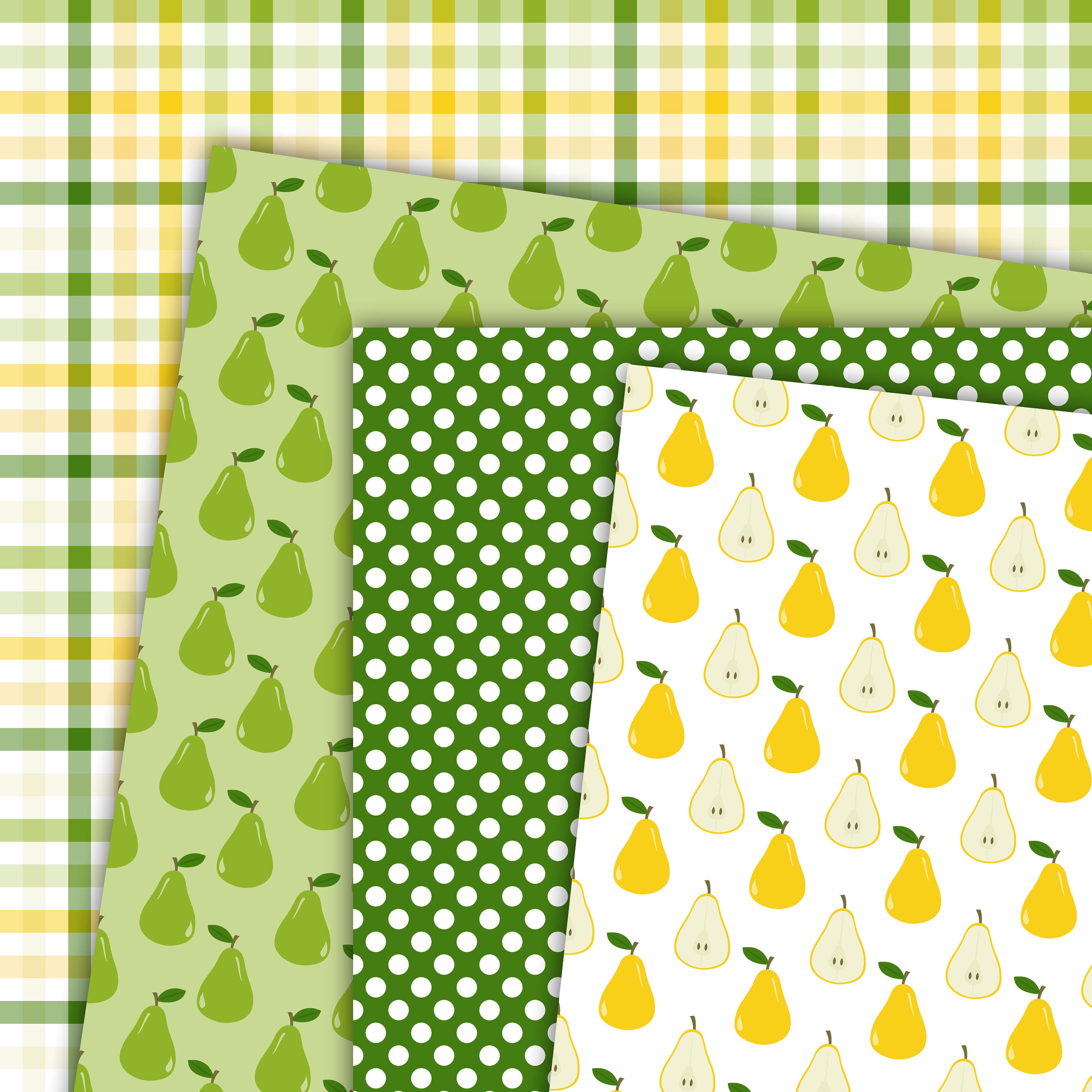 Pear Digital Paper Fruit Scrapbook Paper Digital Backgrounds - Etsy