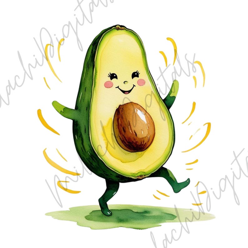 12 PNG Dancing Avocado Clipart, Dancing and Grooving With Joy ...