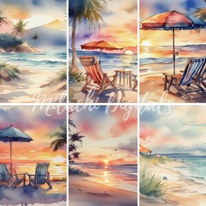 Beach Digital Paper Pack 8.5"x11", Summer Vibes Junk Journal Printable ...