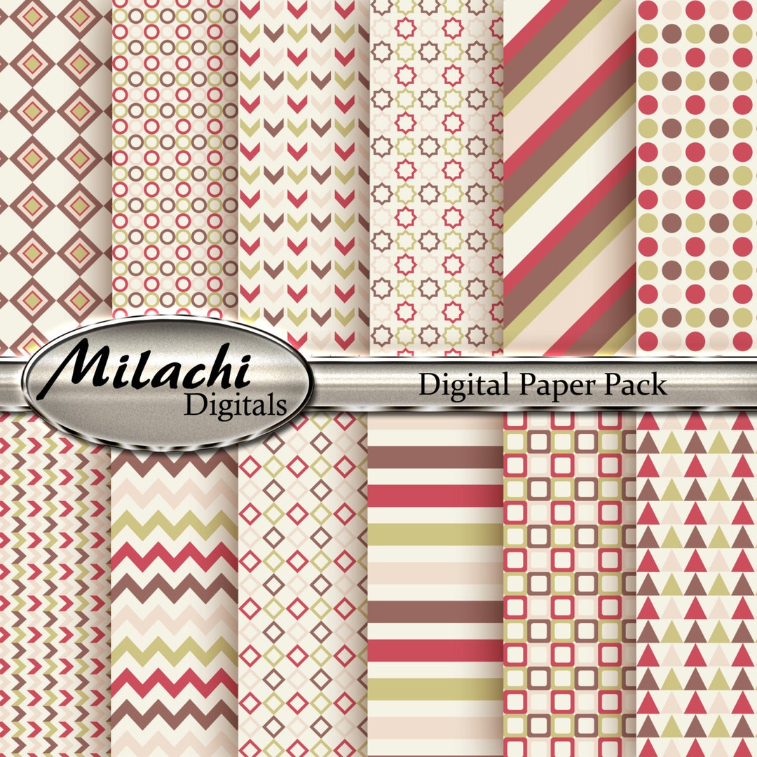 Geometric Digital Paper Pack - Commercial Use - Instant Download - M62 ...