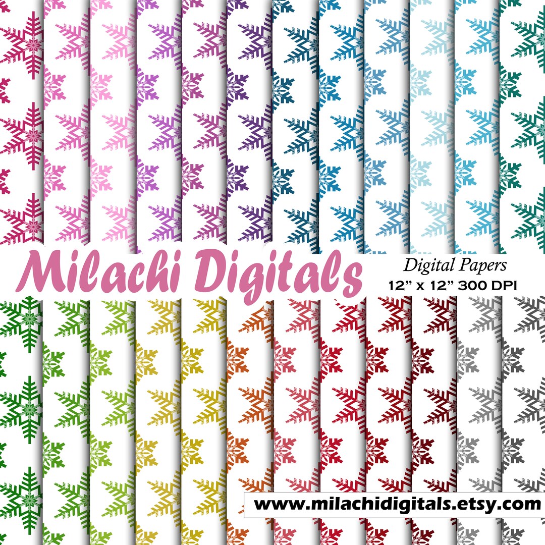 Snowflake Digital Paper, Frozen Scrapbook Papers, Winter Wallpaper ...