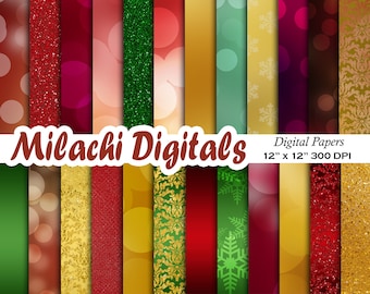 Christmas Digital Paper Holiday Scrapbook Papers Snowflake - Etsy