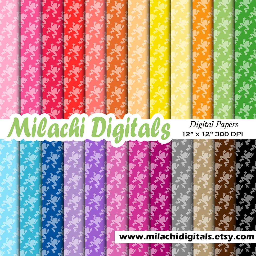 Frog Digital Paper, Frog Scrapbook Papers, Frog Wallpaper, Frog ...