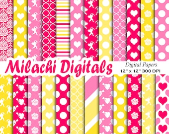 Hearts Digital Paper Scrapbook Papers Wallpaper Background - Etsy