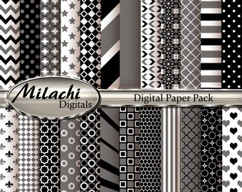 Purple Gray Digital Paper Pack Scrapbook Papers Commercial | Etsy