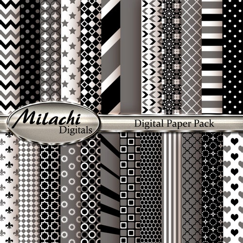 Navy Blue and Gray Digital Paper Patterns Scrapbook Papers - Etsy